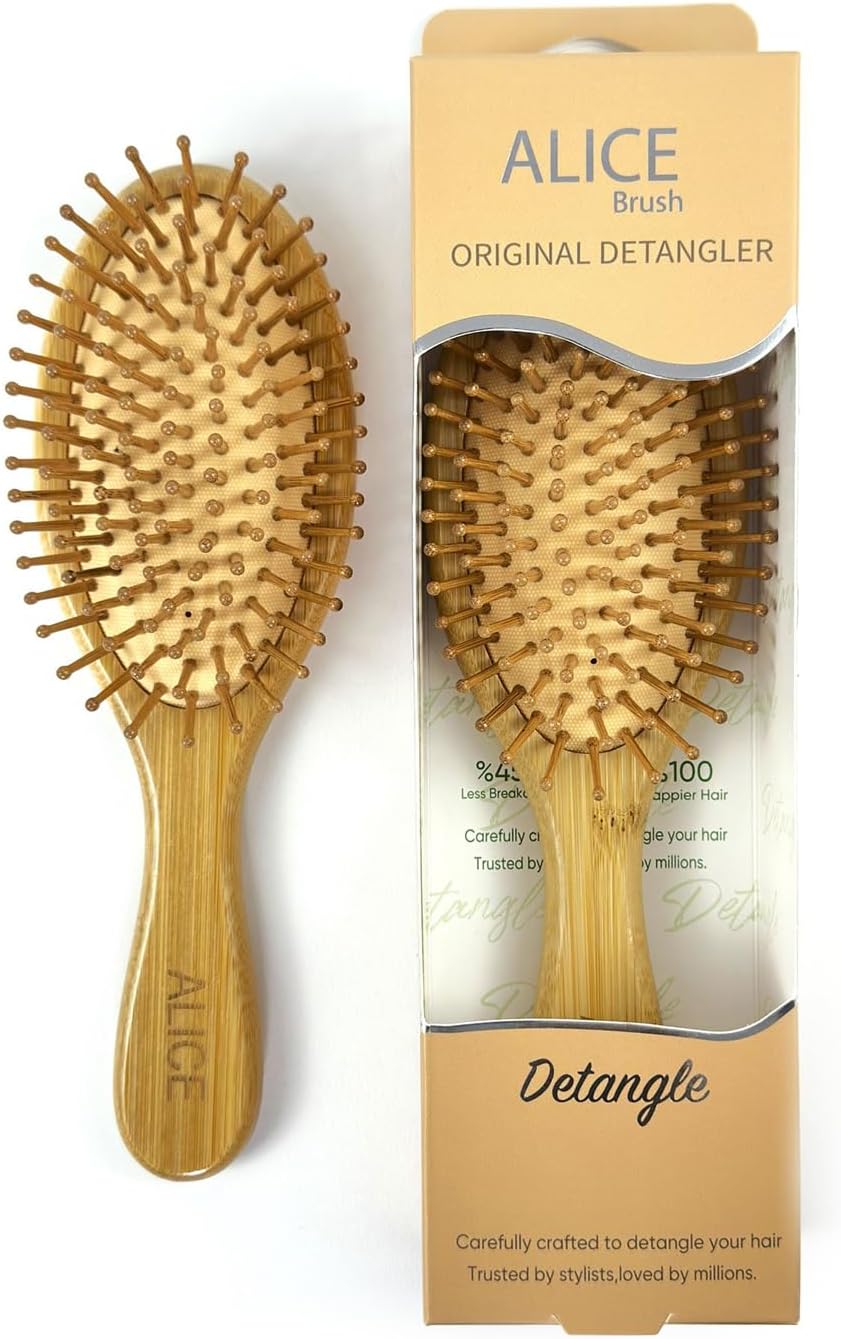 Alice - Hair Brush, Original Detangler, Wood Brush, For Man & Women, C ...