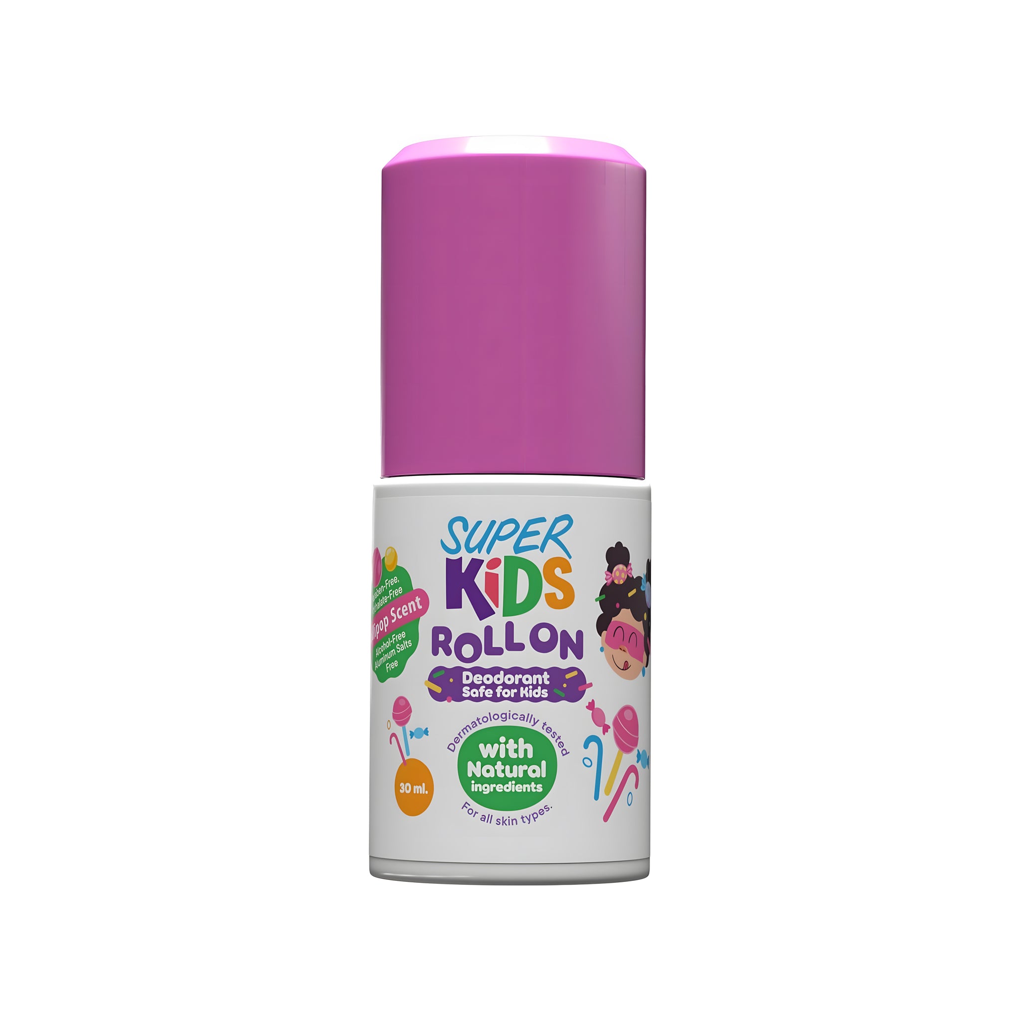 Super kids roll-on deodarnt safe for kids - Lollipop scent - 30 ml – NOBA